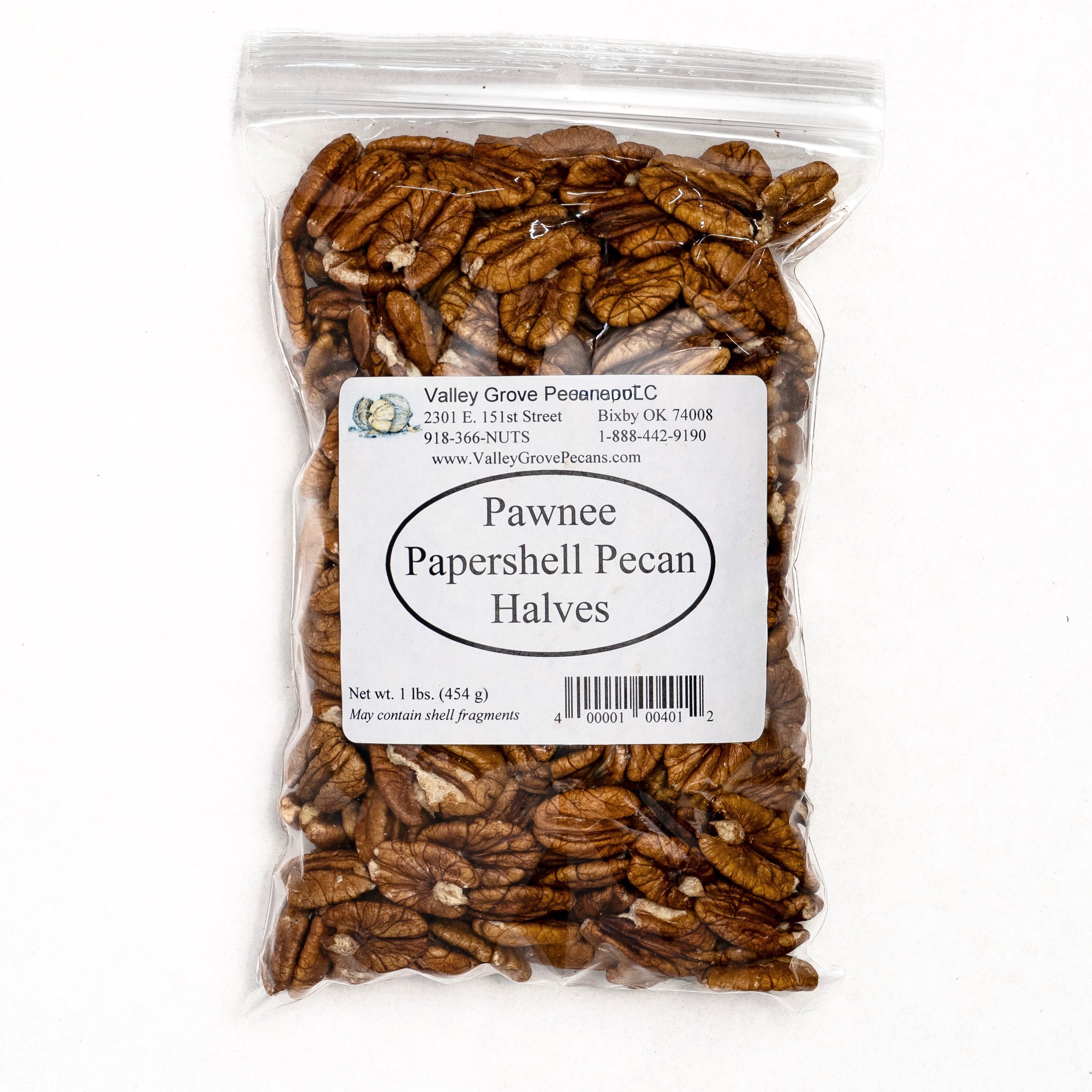 1 lb Pawnee papershell pecan halves | VALLEY GROVE PECANS