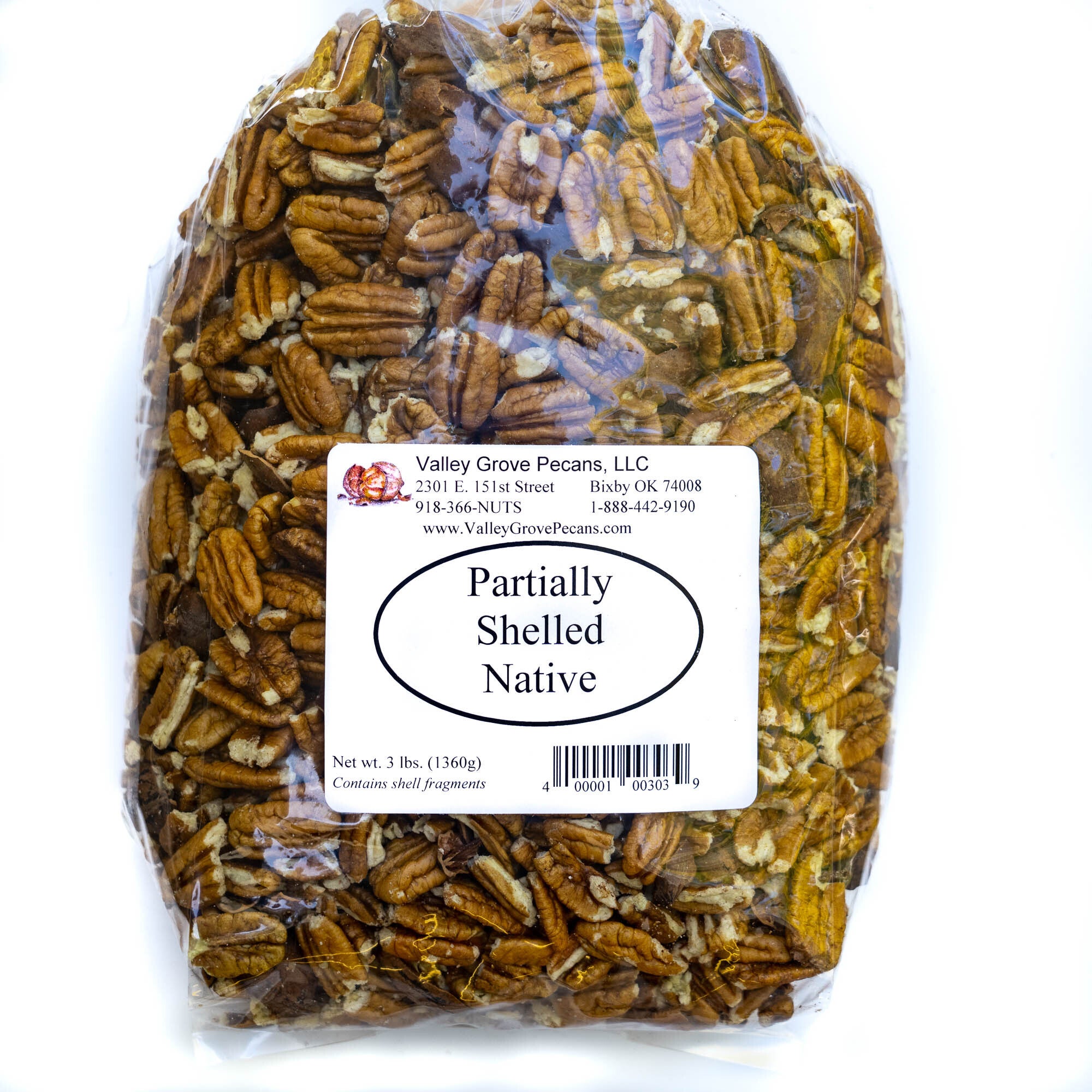 3 lbs partially Shelled native pecans | VALLEY GROVE PECANS